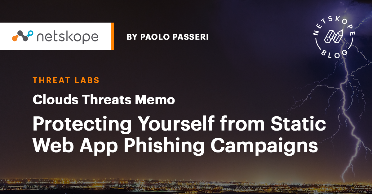 Cloud Threats Memo: Protecting Yourself from Static Web App Phishing ...